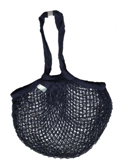 Reusable Cotton String Bag - Navy Blue - Long Handle – E String Bags